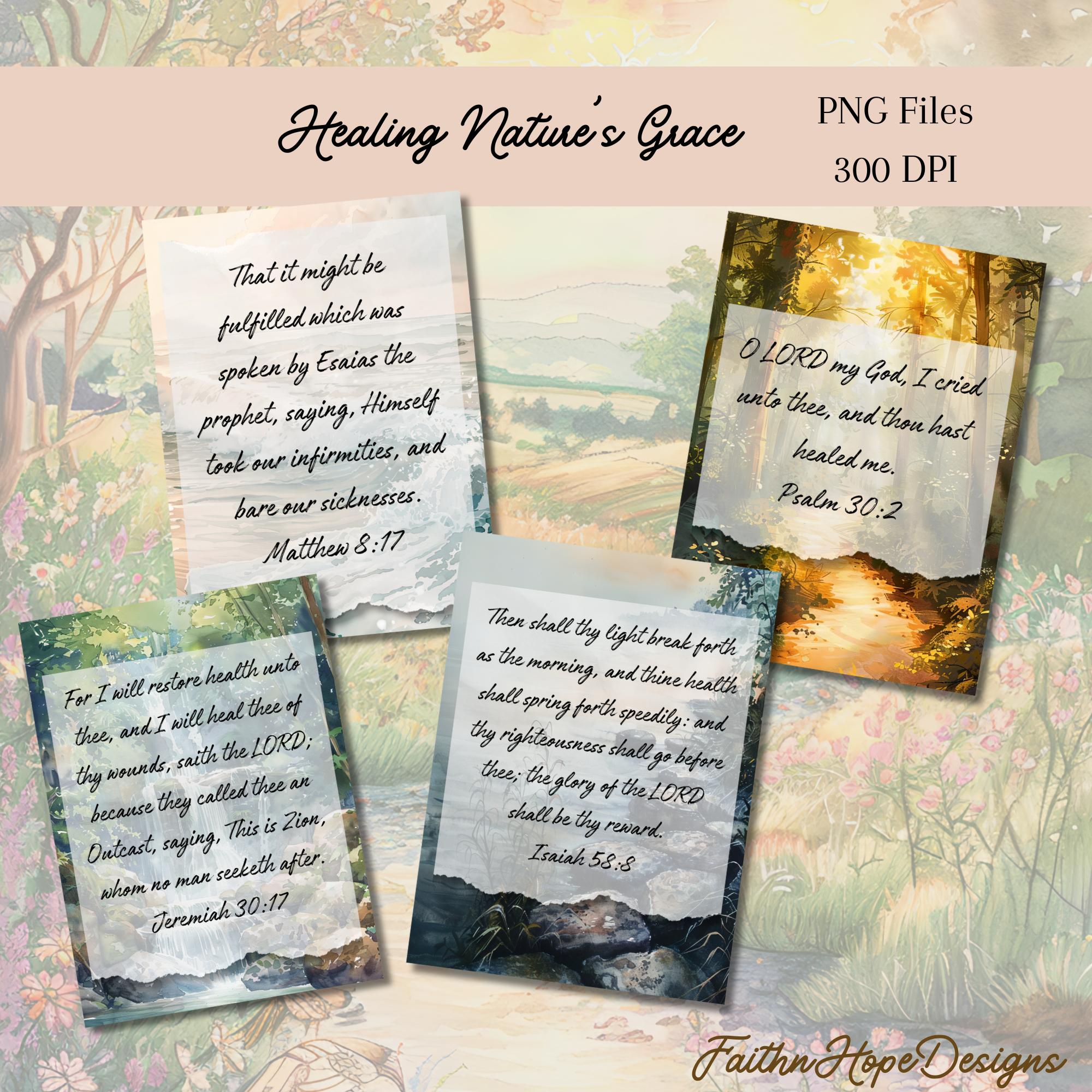 Healing Scripture Cards, Christian Journaling Cards, Bible Verse Cards ...