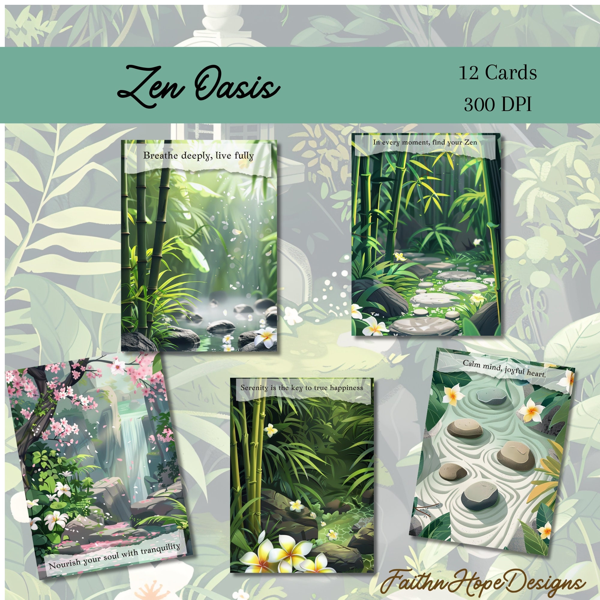 Zen Aesthetic Inspirational Cards, Ephemera, Christian Art, Digital ...