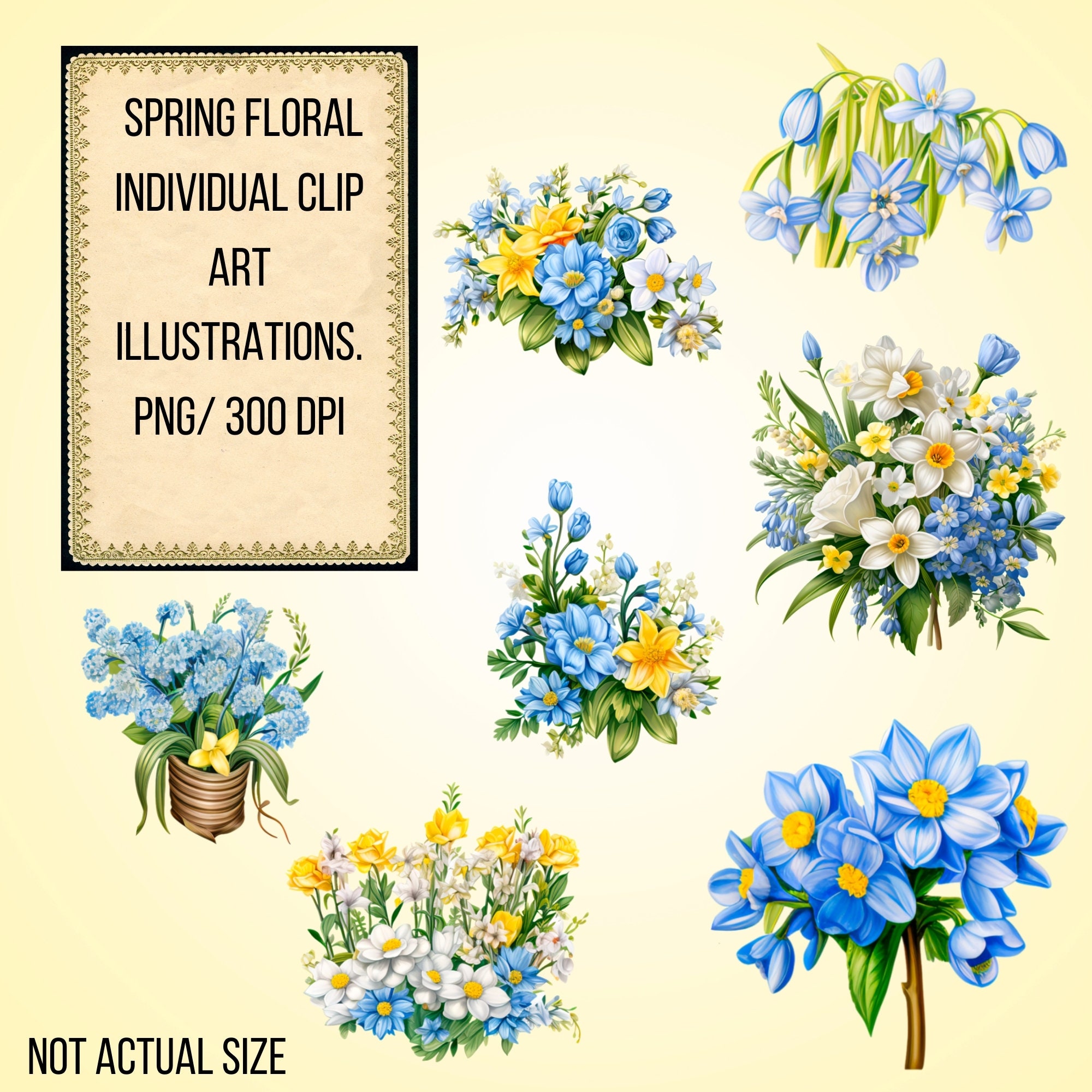 Cottage Floral Clip Art, Spring Flowers,fences, Ephemera, Spring ...