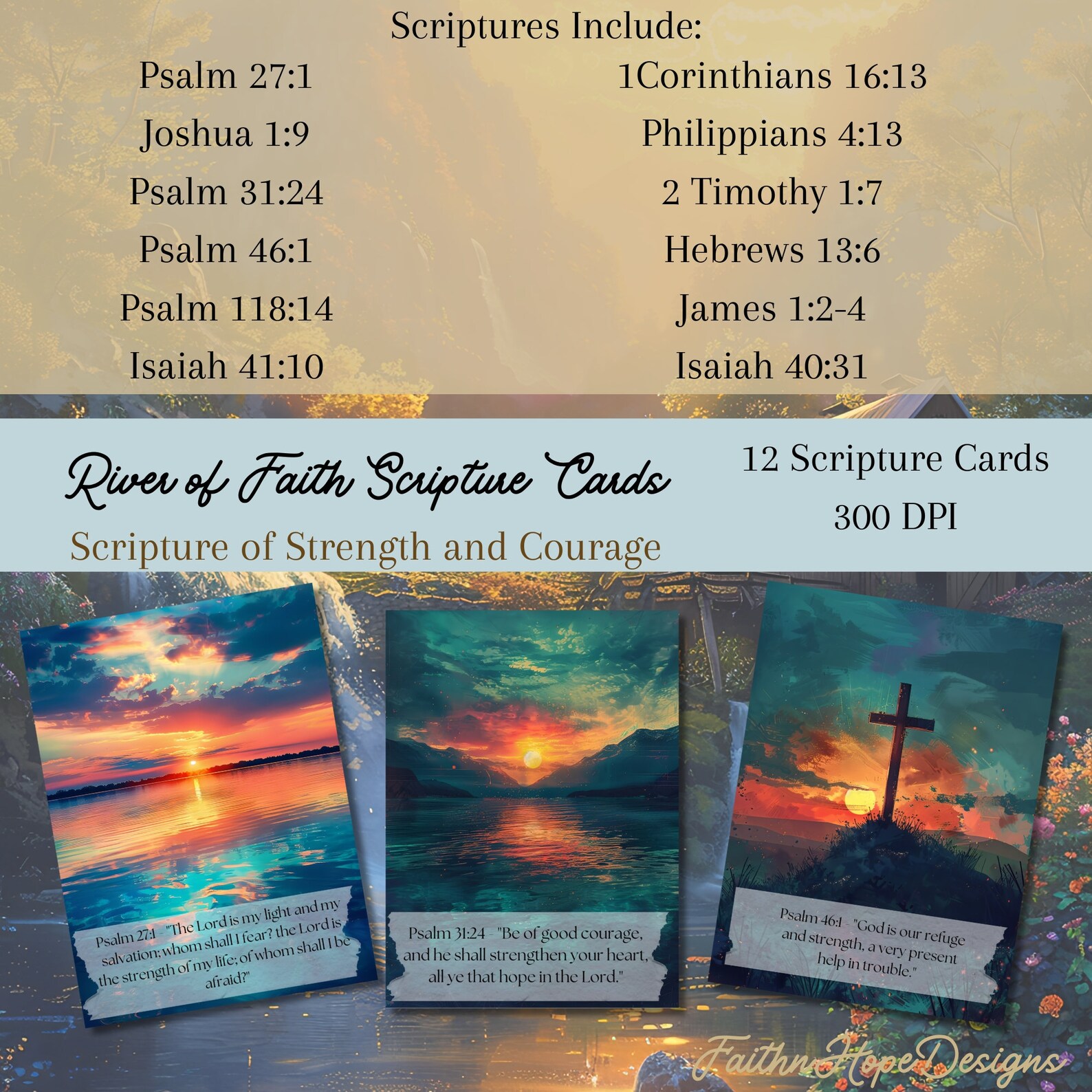 Strength, Courage, Faith Journaling, Journal Card, Prayer Card ...