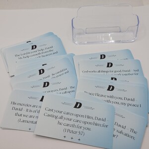 Inspirational Uplifting Personalized Scripture Card Set Monogram Daily ...