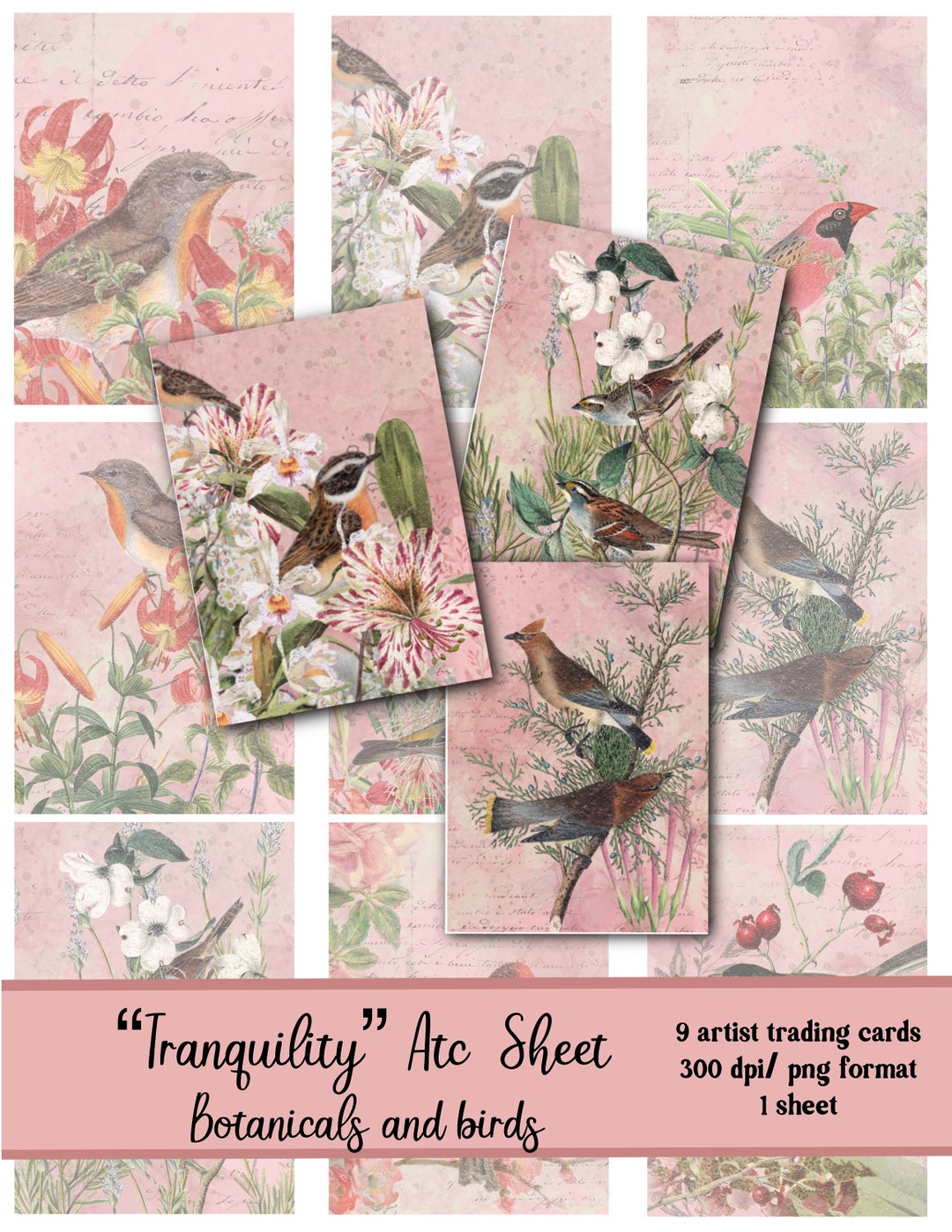 Printable ATC Collage Sheet Labels Tags Scrapbooking Journal Cards ...