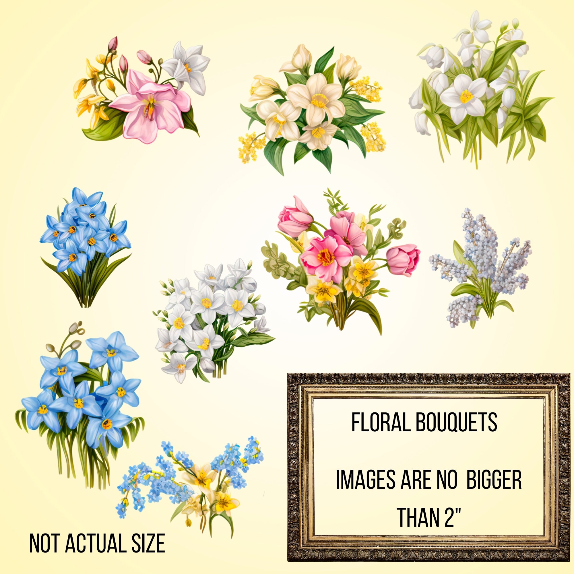 Cottage Floral Clip Art, Spring Flowers,fences, Ephemera, Spring ...