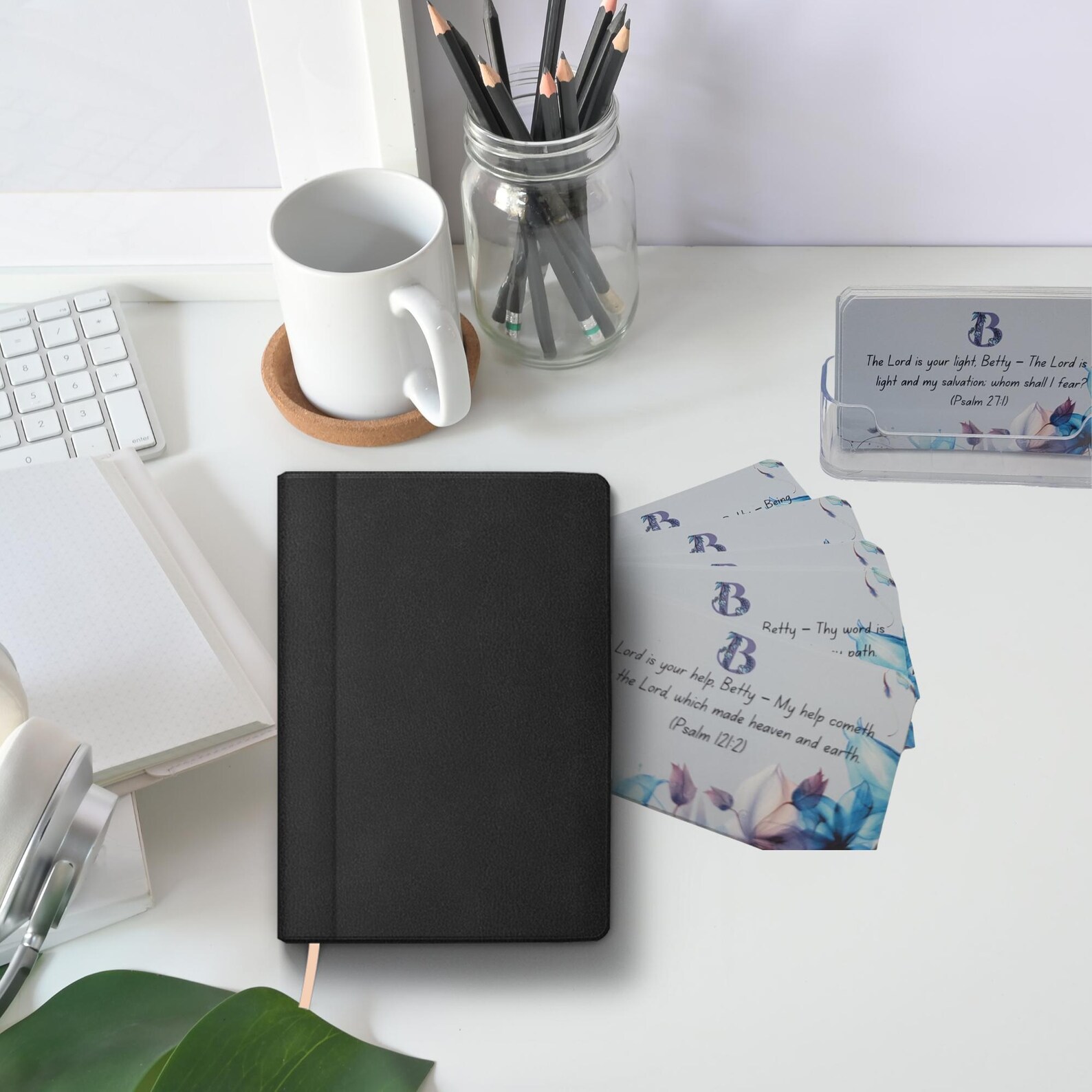 Inspirational Uplifting Personalized Scripture Card Set Monogram Daily ...