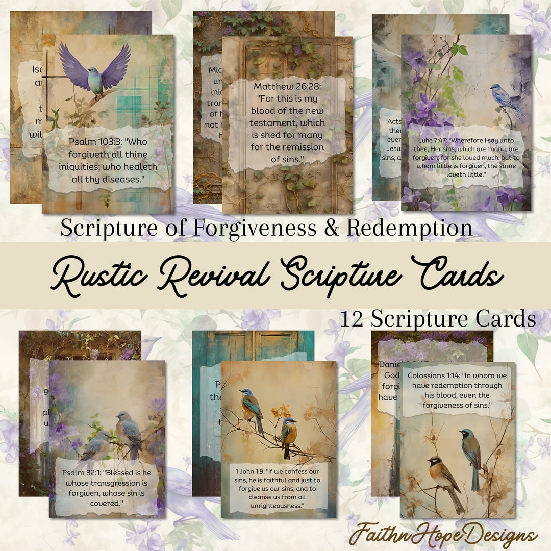 Forgiveness, Faith Journaling, Journal Cards, Prayer Cards, Scripture ...