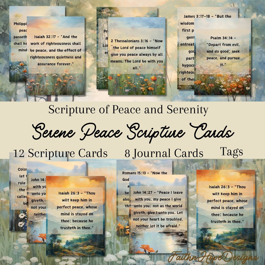 Peace, Serenity, Faith Journaling, Journal Card, Prayer Cards ...