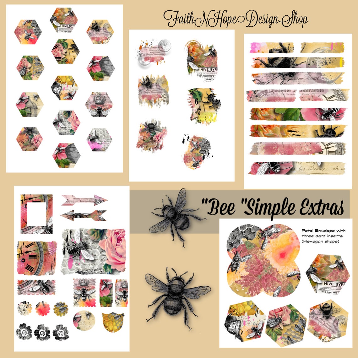 Digital Collage Journaling Journal Cards Journaling Kit - Etsy