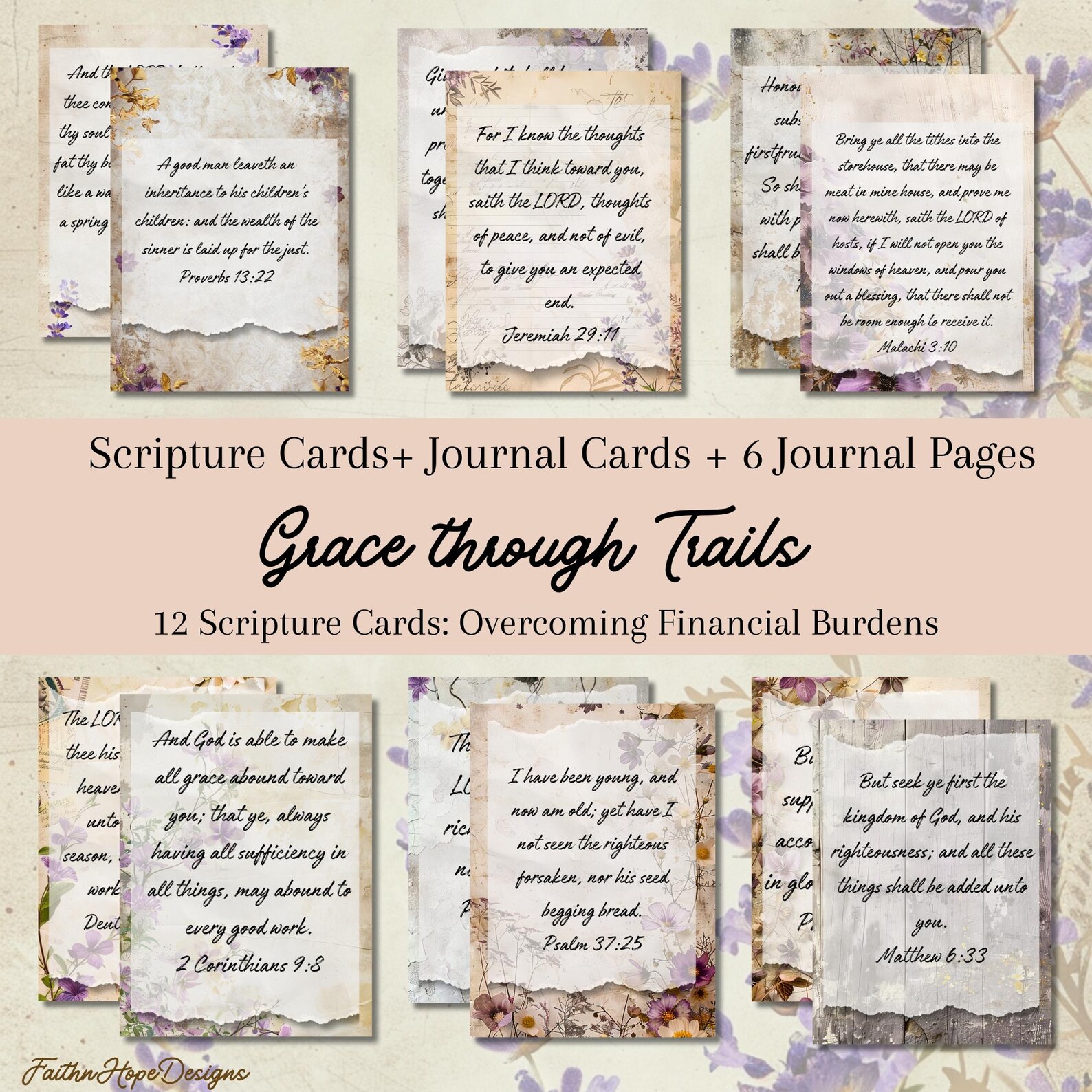 Financial Burden Scriptures, Journal Cards, Prayer Cards, Scripture ...