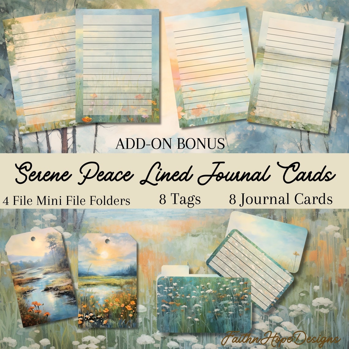 Peace, Serenity, Faith Journaling, Journal Card, Prayer Cards ...