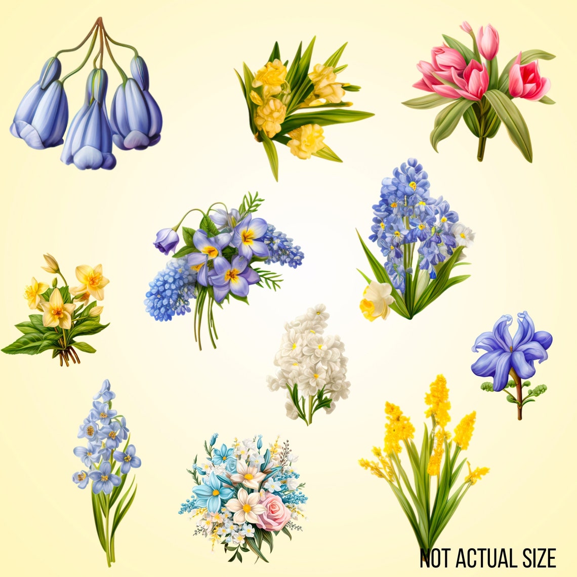 Cottage Floral Clip Art, Spring Flowers,fences, Ephemera, Spring ...