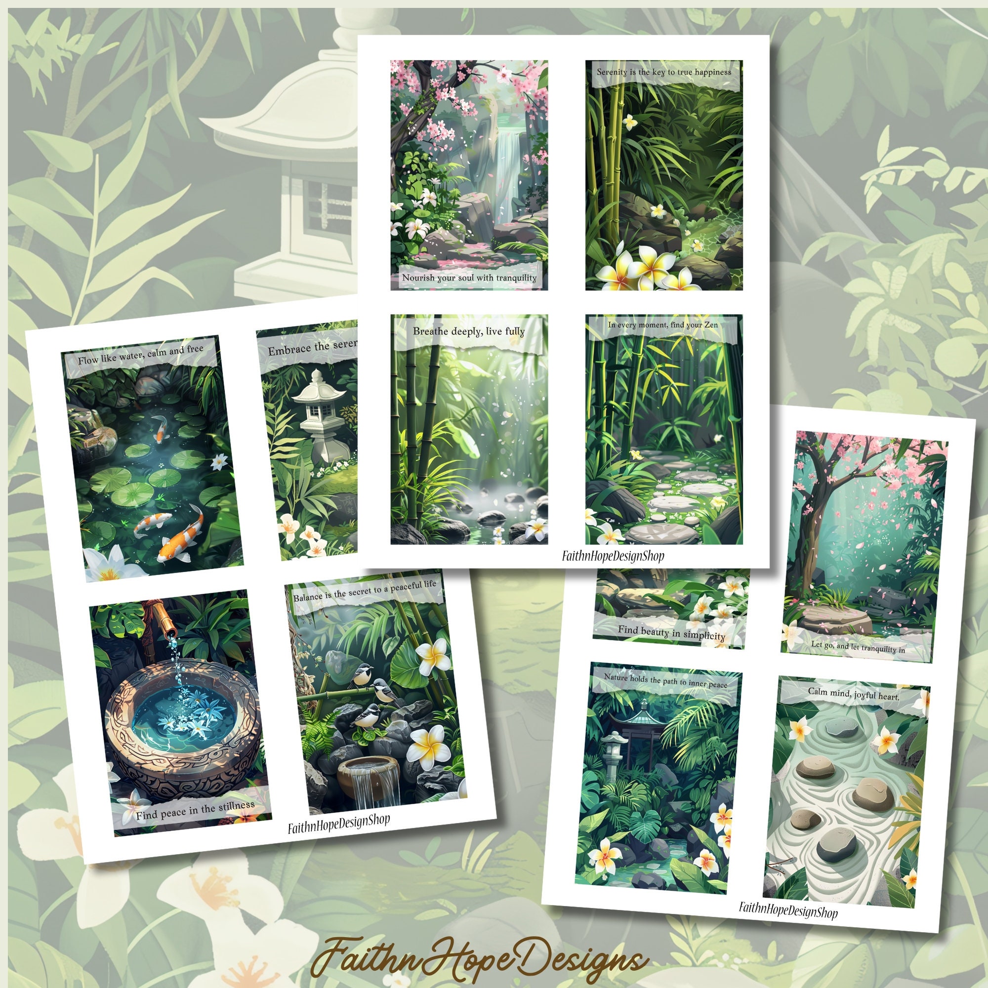 Zen Aesthetic Inspirational Cards, Ephemera, Christian Art, Digital ...