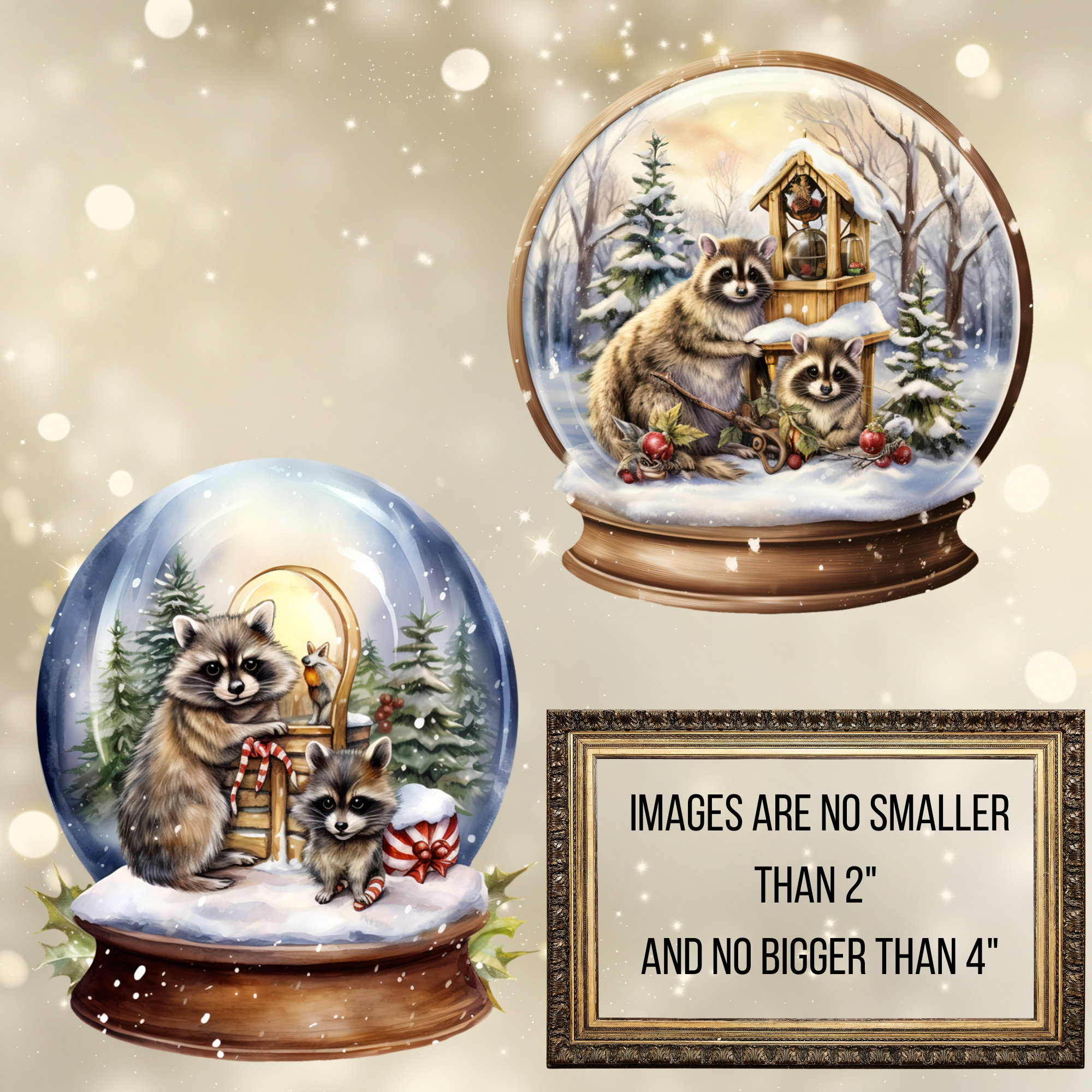 Vintage Christmas Clip Art, Snow Globes, Card Making, Journaling, POD ...