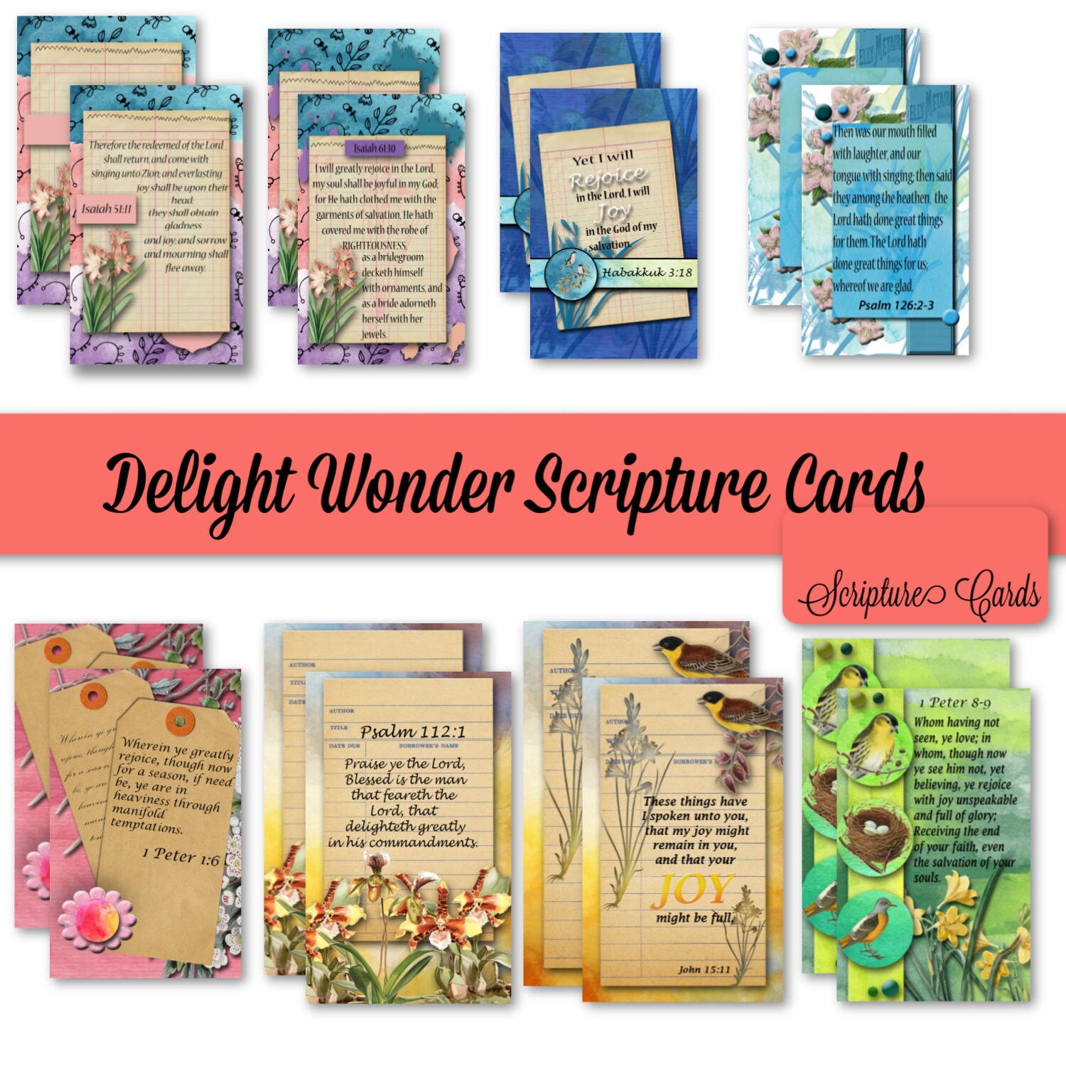 Faith Journaling, Journal Cards, Scripture Cards, Joy, Happiness, Bible ...