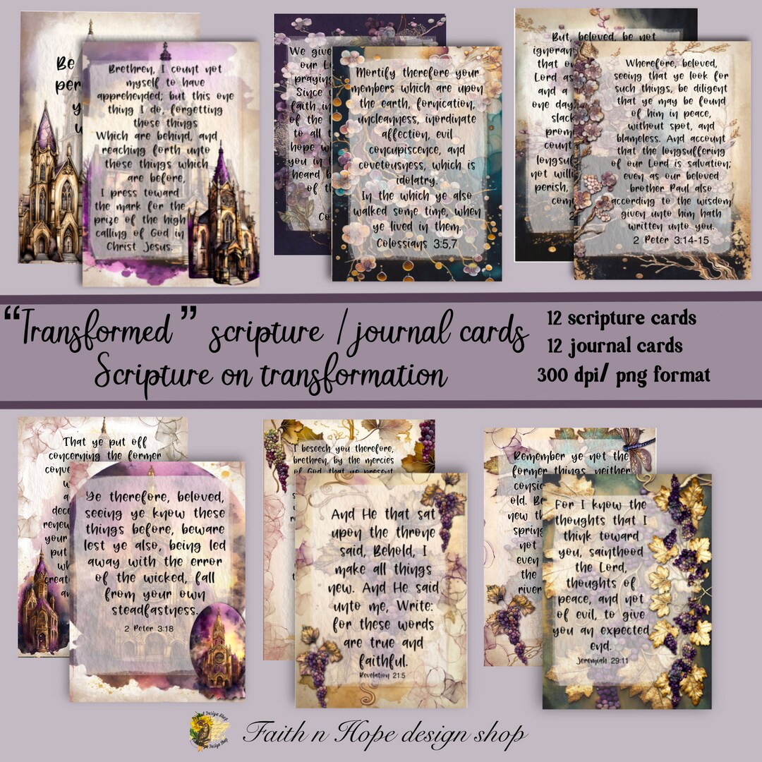 Faith Journaling, Journal Cards, Prayer Cards, Scripture Cards, Bible ...