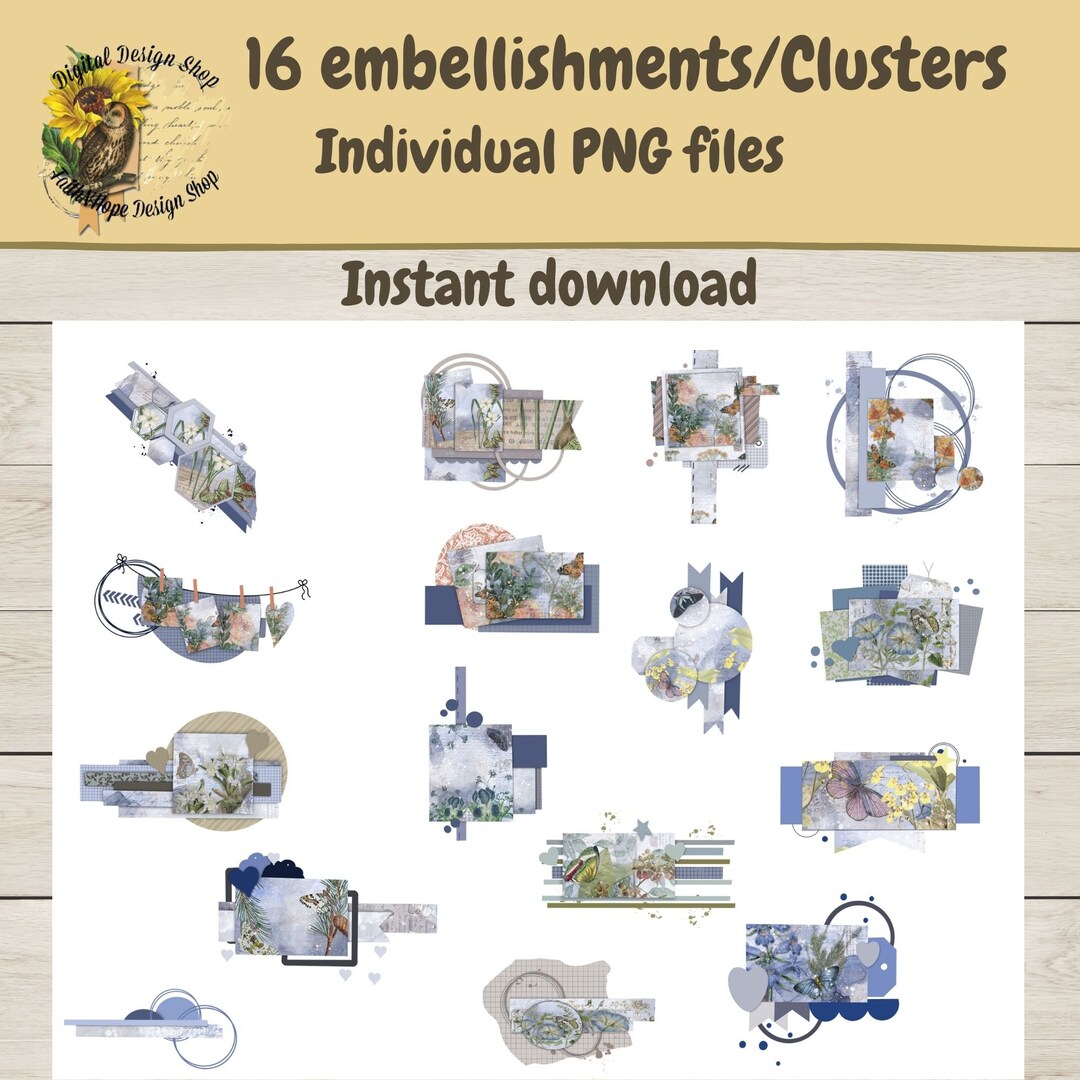 Scrapbook Elements, Clusters, Clip Art, Embellishments, Scrapbook ...