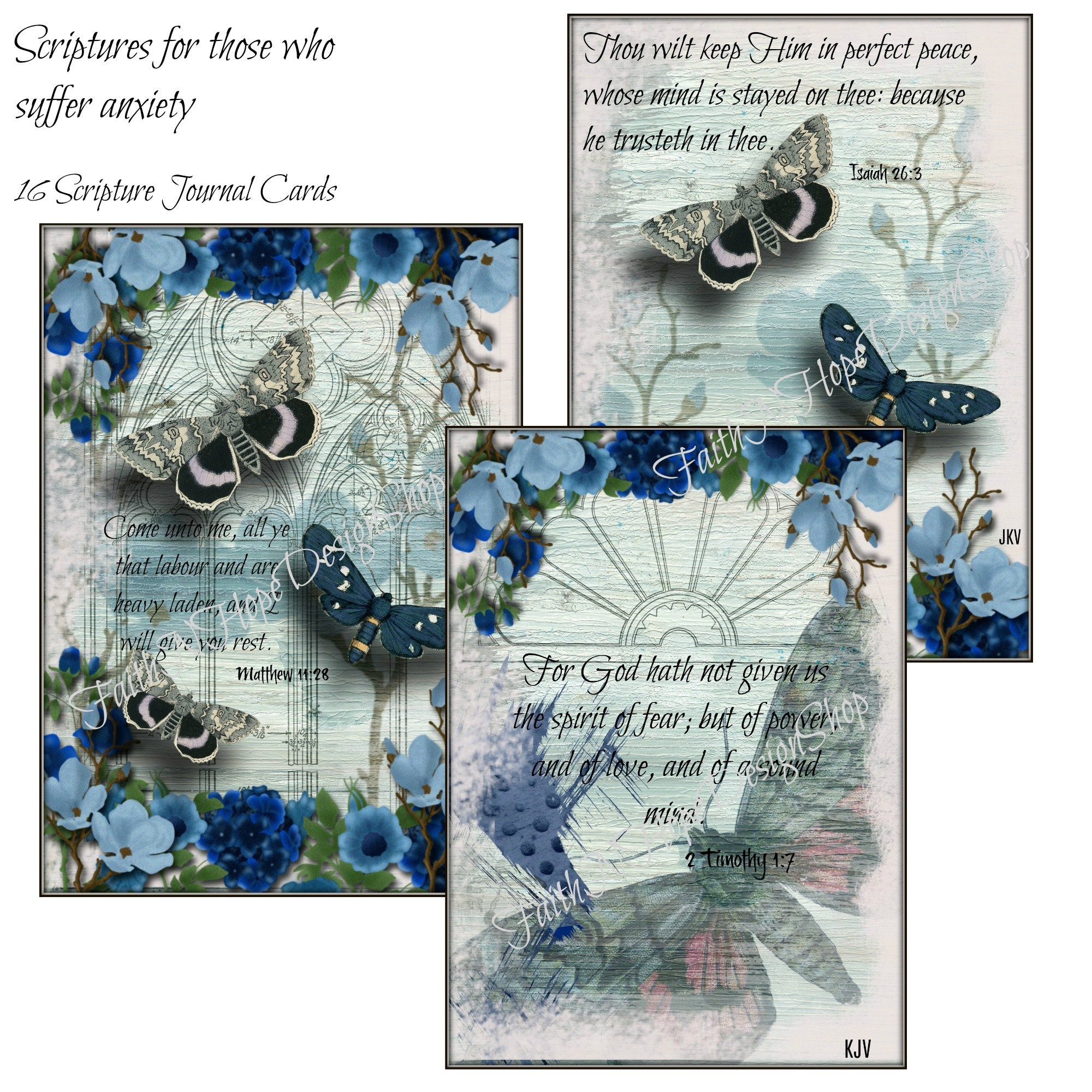 Printable, Scripture Cards, Faith Journaling, Junk Journal Supplies ...