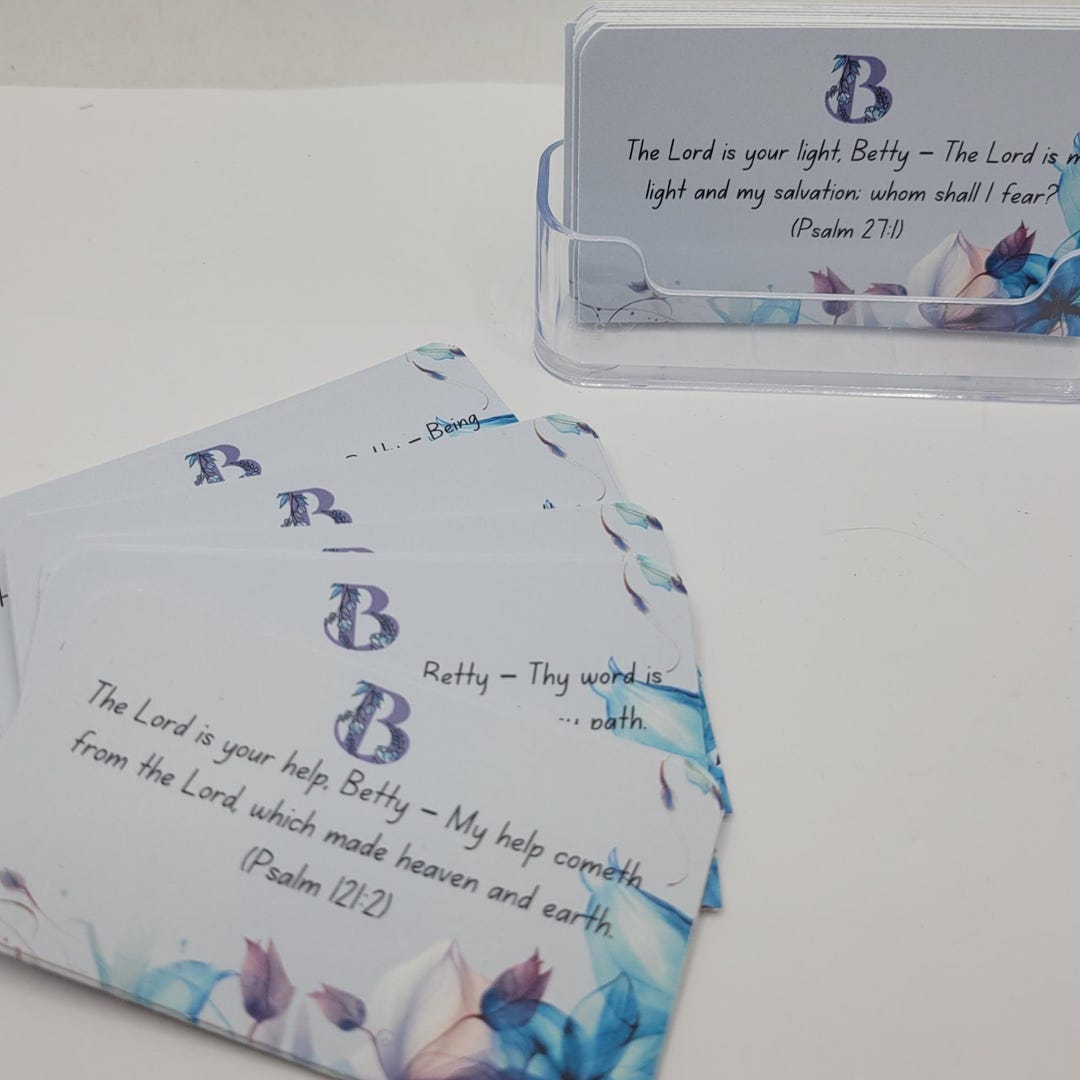 Inspirational Uplifting Personalized Scripture Card Set Monogram Daily ...