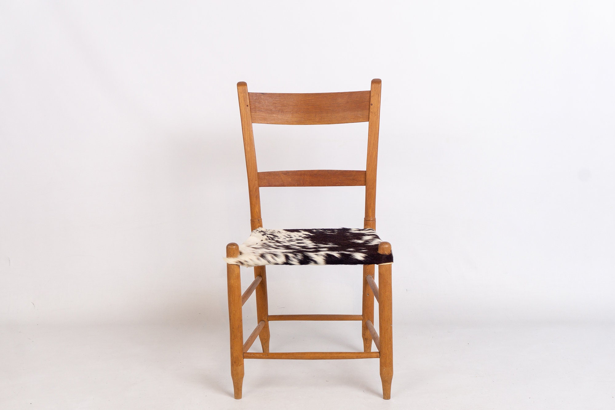 Vintage Cowhide Ladder Back Chair - Etsy