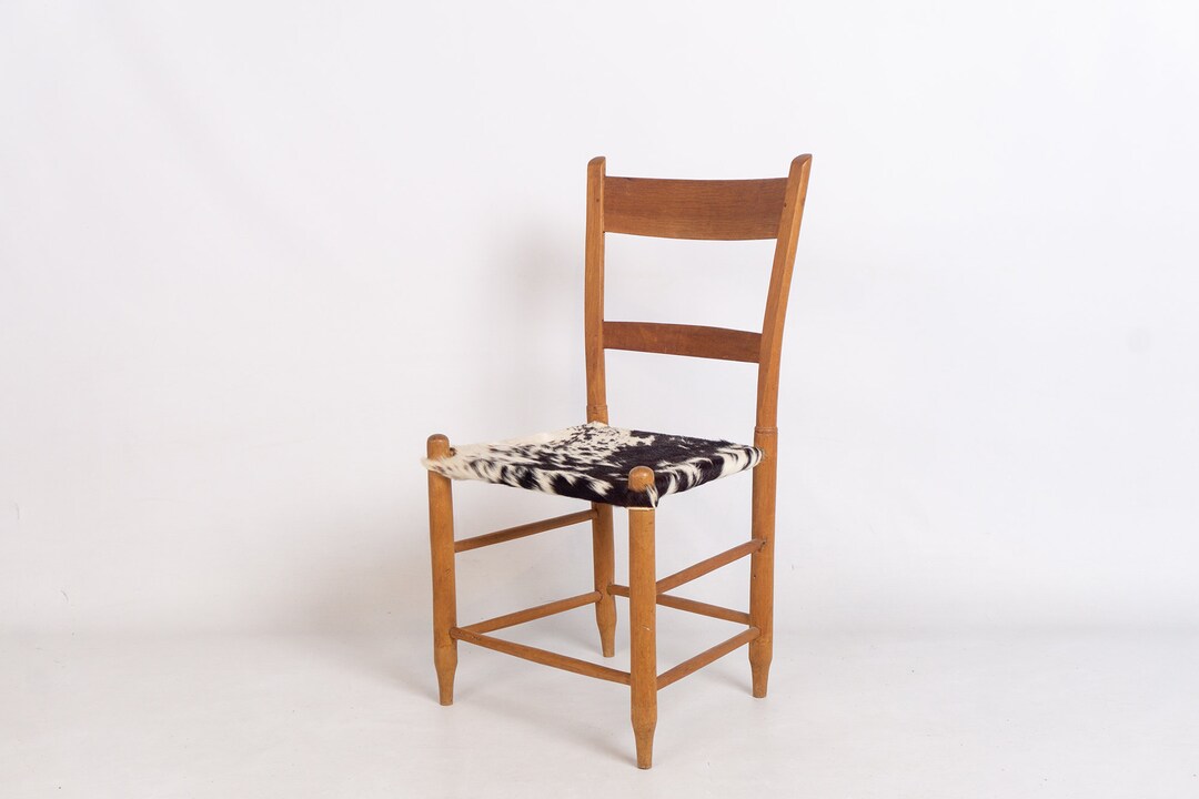 Vintage Cowhide Ladder Back Chair - Etsy