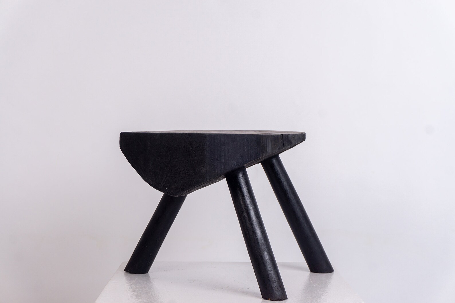 Vintage Black Stain Mini Wood Stool - Etsy