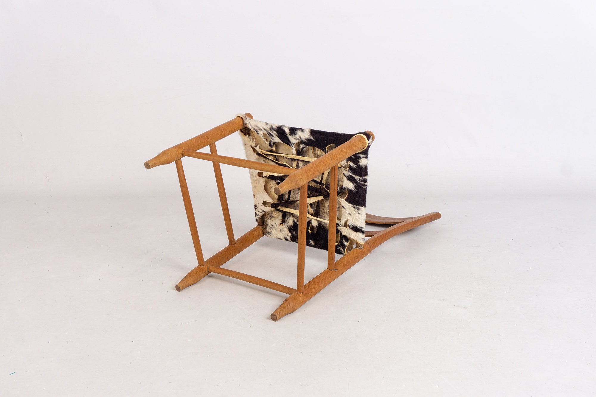 Vintage Cowhide Ladder Back Chair - Etsy