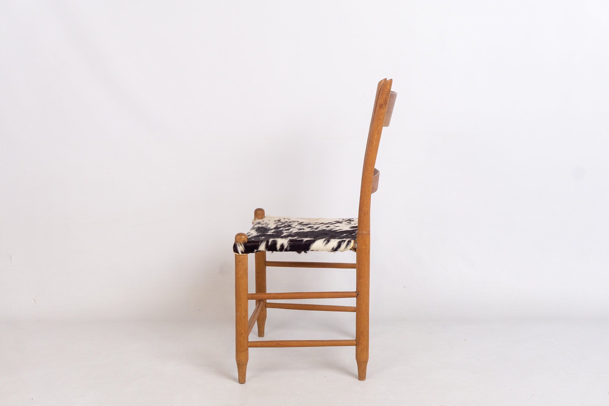 Vintage Cowhide Ladder Back Chair - Etsy