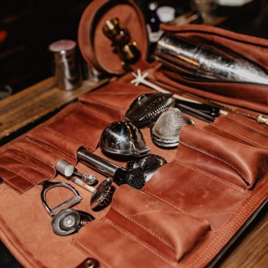 Mixologist Roll Bag Bartender Roll Kit Home Bar Accessory Portable Bar ...