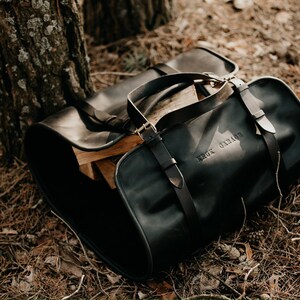 Firewood Storage Leather Firewood Carrier Campfire Tote Bag - Etsy