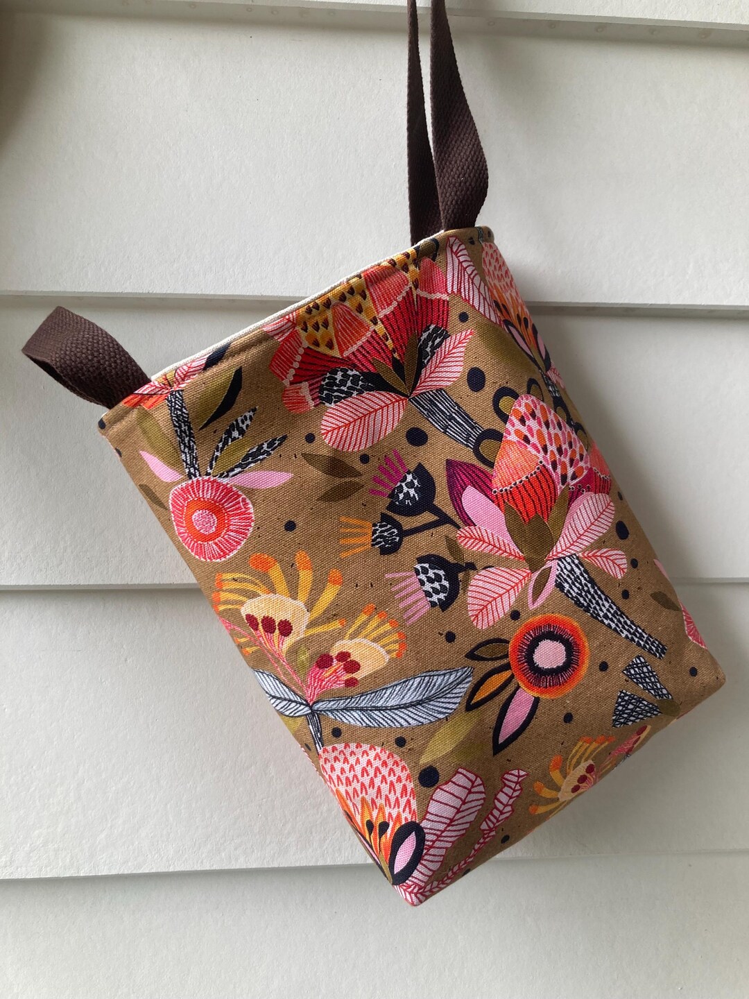 Protea Pop One Handle Small Tote / Kirsten Katz Fabric / Mini Bag ...