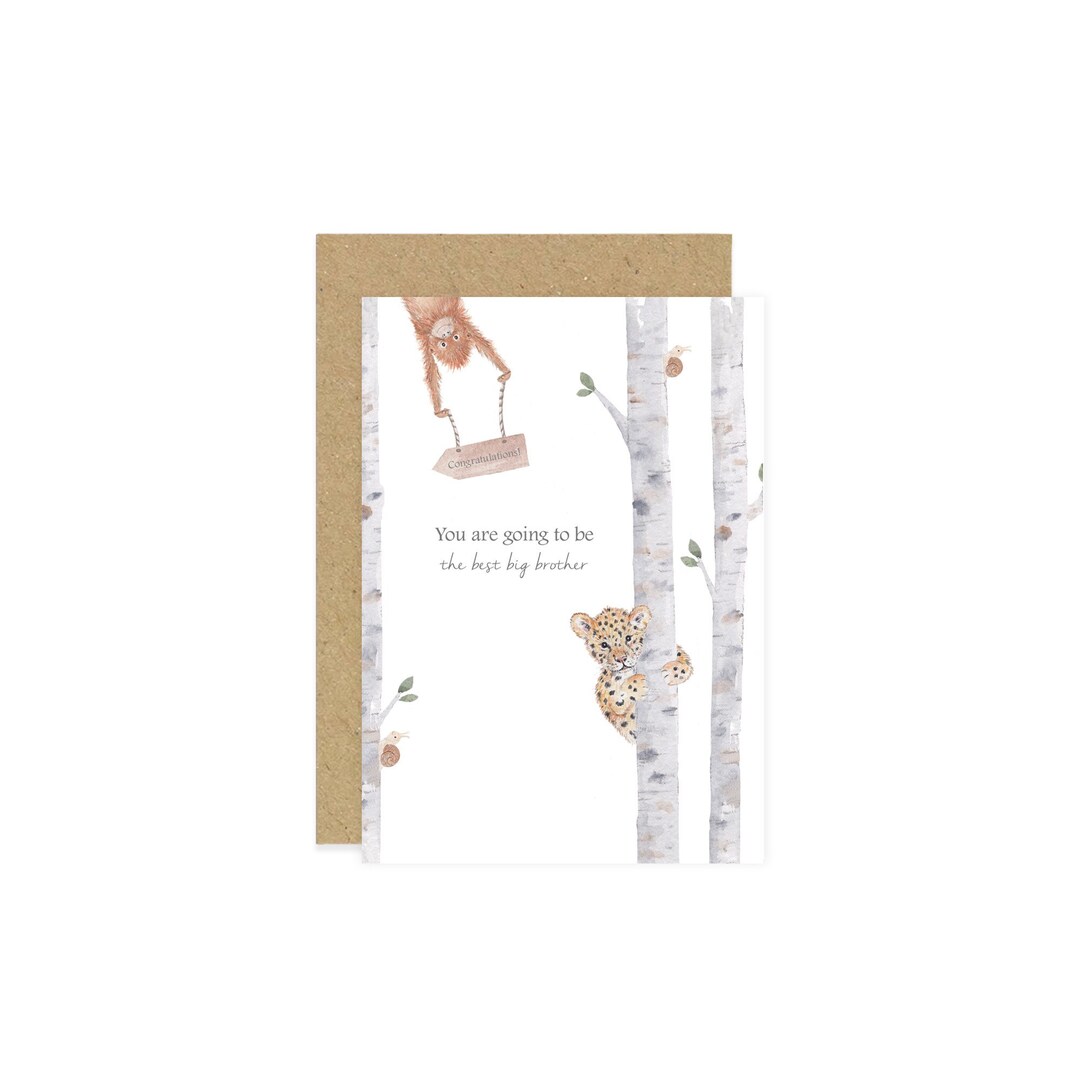 Best Big Brother Card, Sibling Card, Safari Card, You’ll Be a Great Big ...