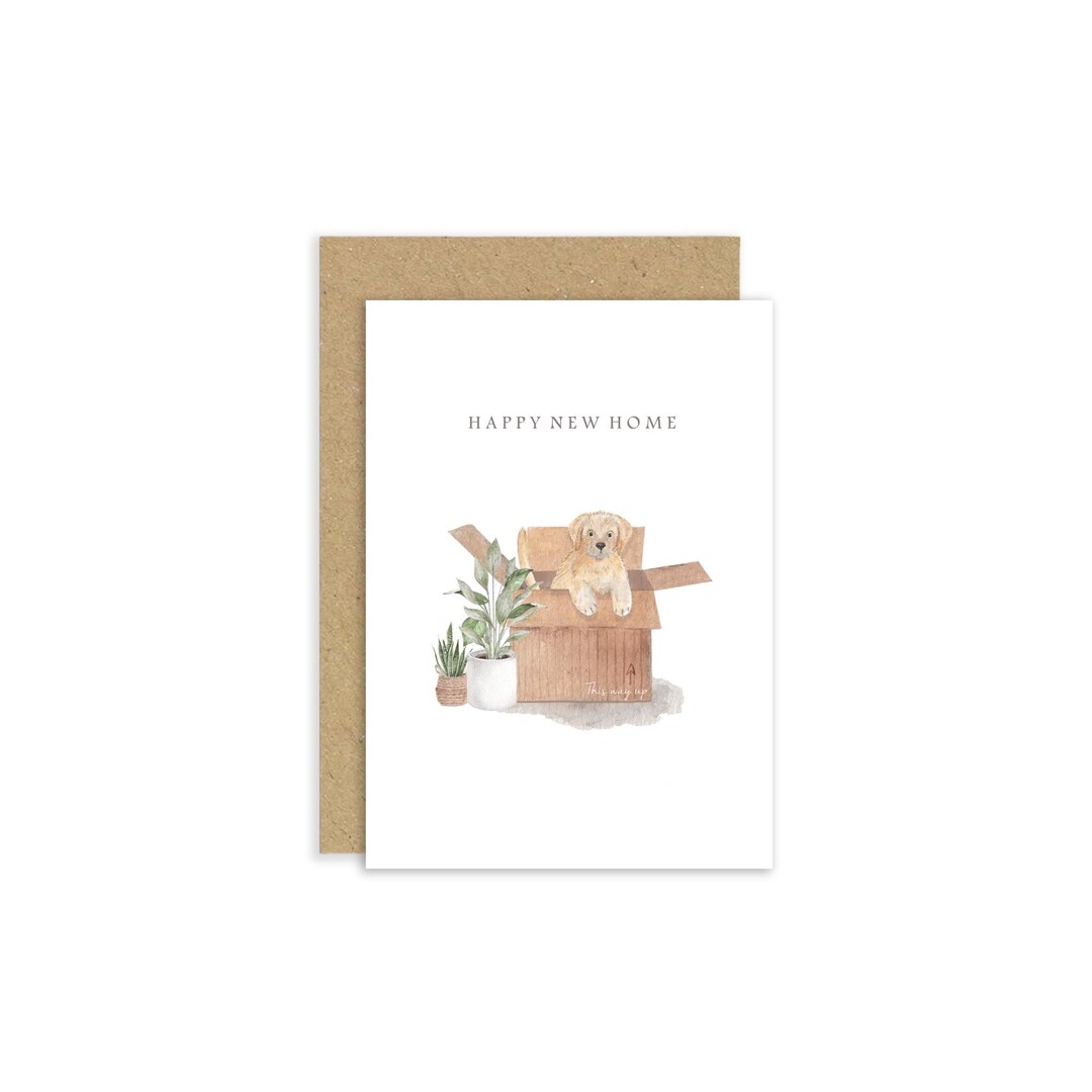New Home Card, Happy New Home Card, Dog Card, Congratulations on Your ...
