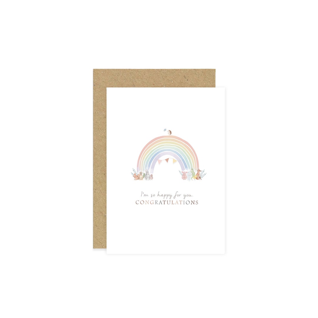 Rainbow Baby Card, New Baby Card, Congratulations, Miracle Baby Card ...