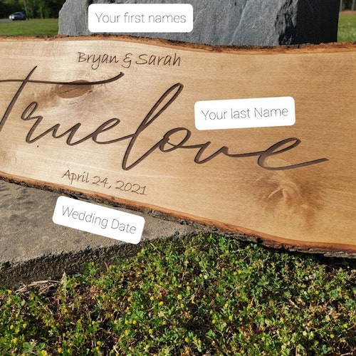 Personalized Wedding Sign Live Edge Rustic Sign Wood - Etsy Canada