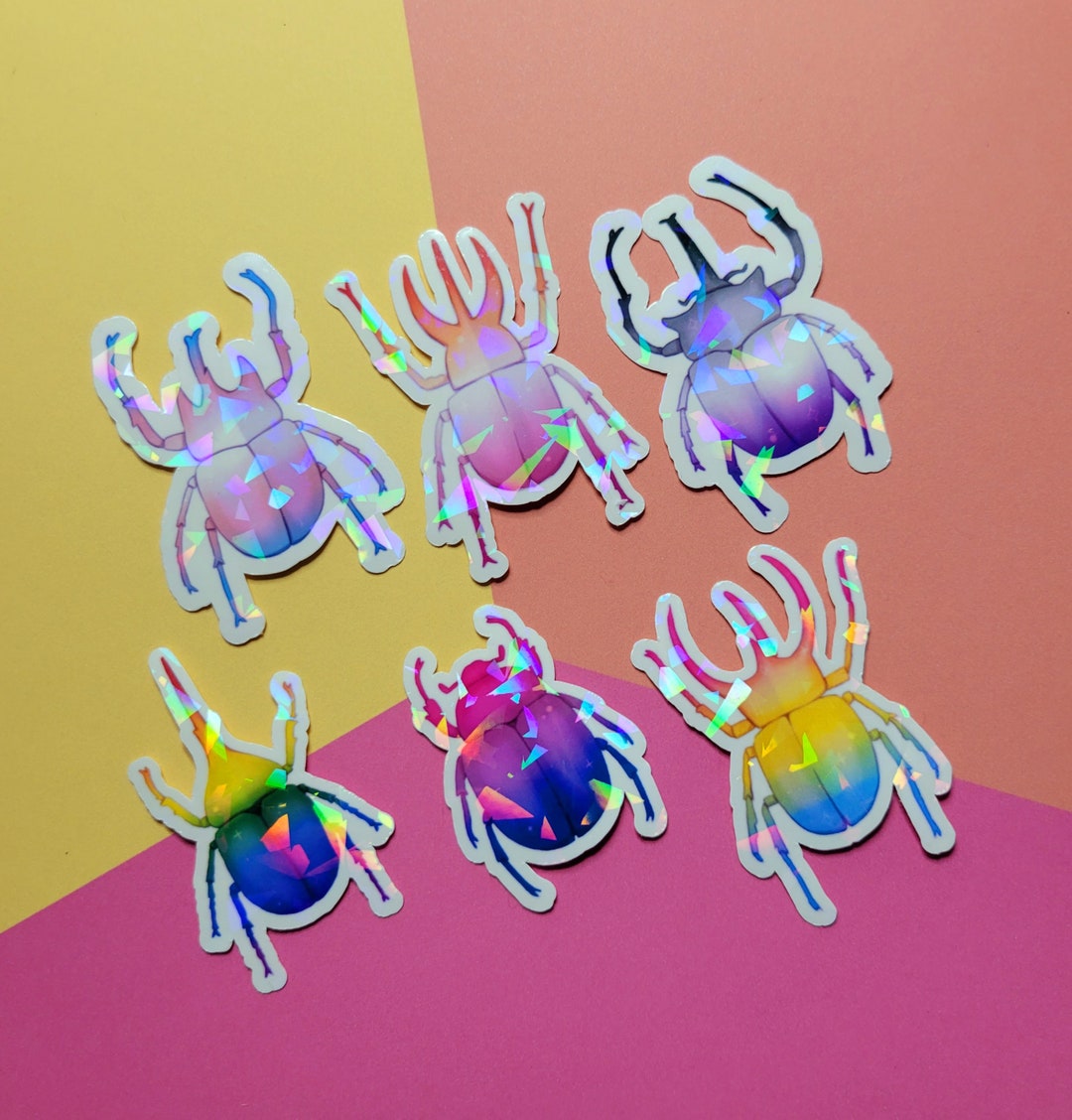Pride Beetle Holographic Stickers - Etsy