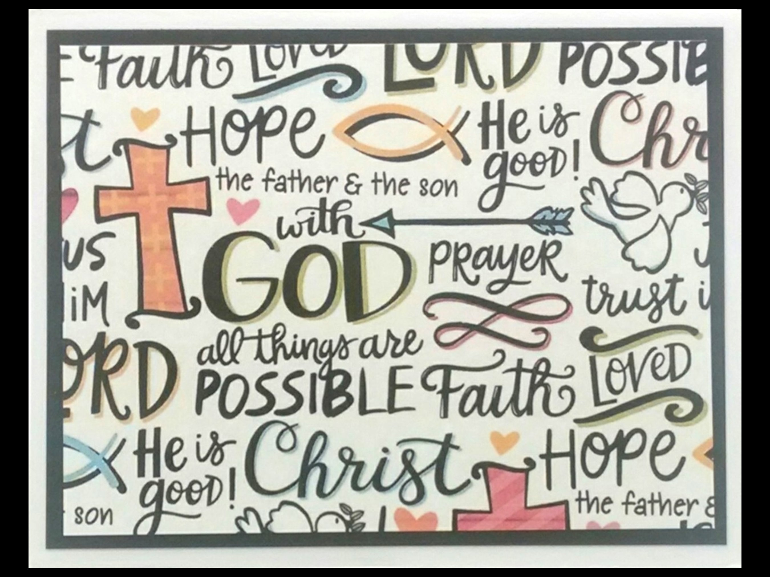 Faith Words Notecards With Envelopes, Handmade Christian Note Card Set ...
