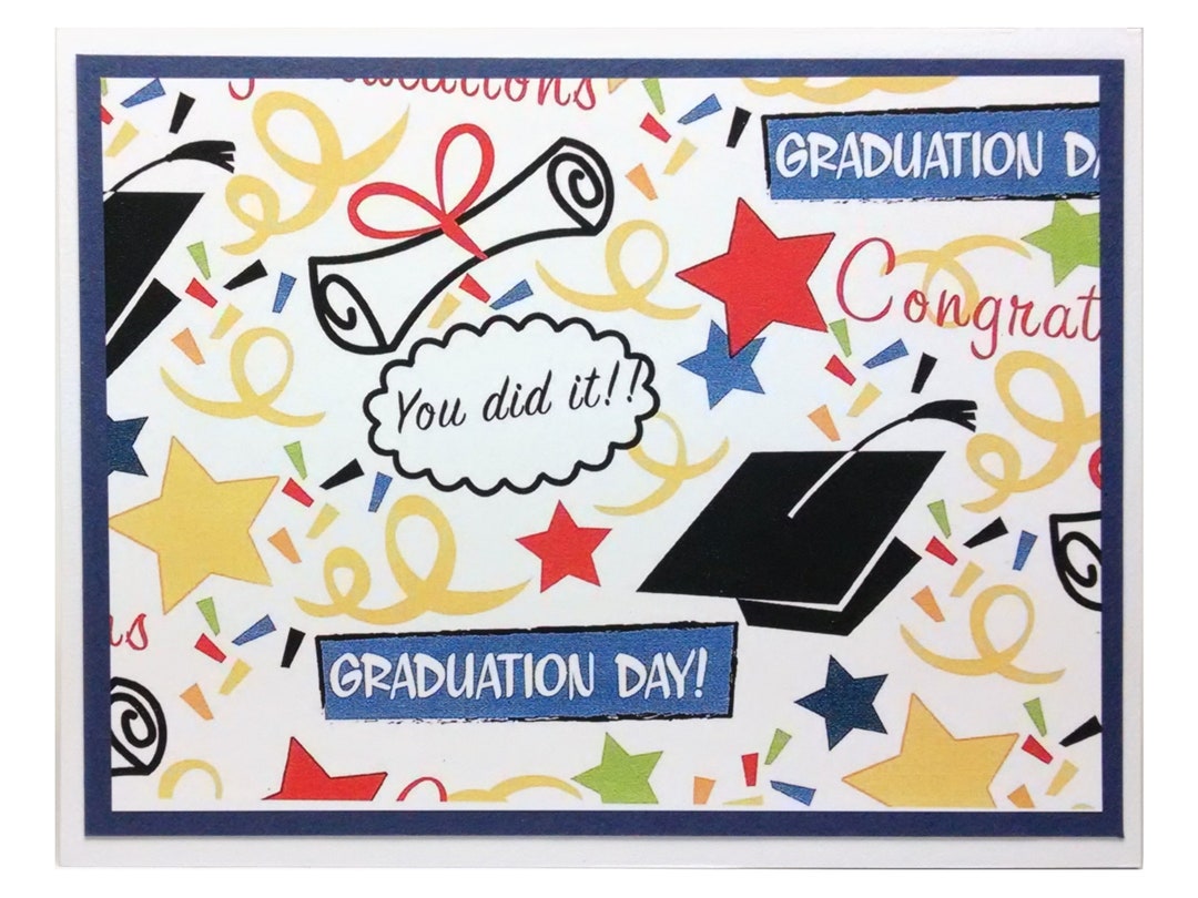 Handmade Graduation Cards Set of 6 With Inside Sentiment - Etsy