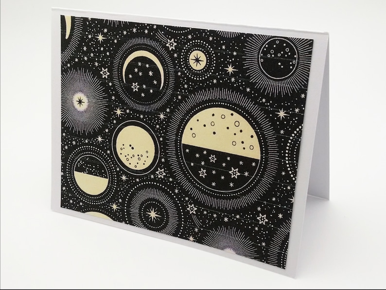 Moon and Stars Notecards, Set of 8 Cards With Envelopes, Universe ...