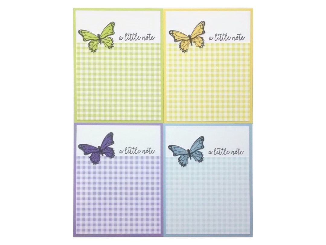 Butterfly Note Cards, Set of 4, Stampin up Note Cards, Stationery Gift ...