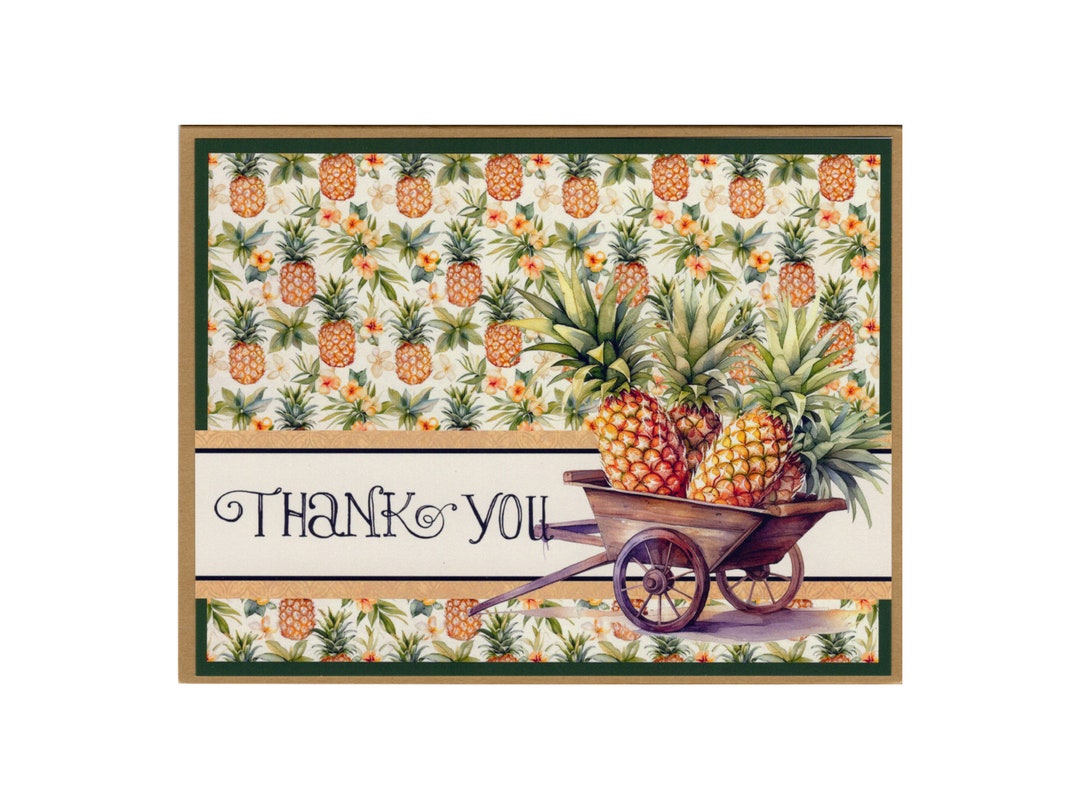 Pineapple Thank You Card, Summer Card, Greeting Card With Pineapple ...
