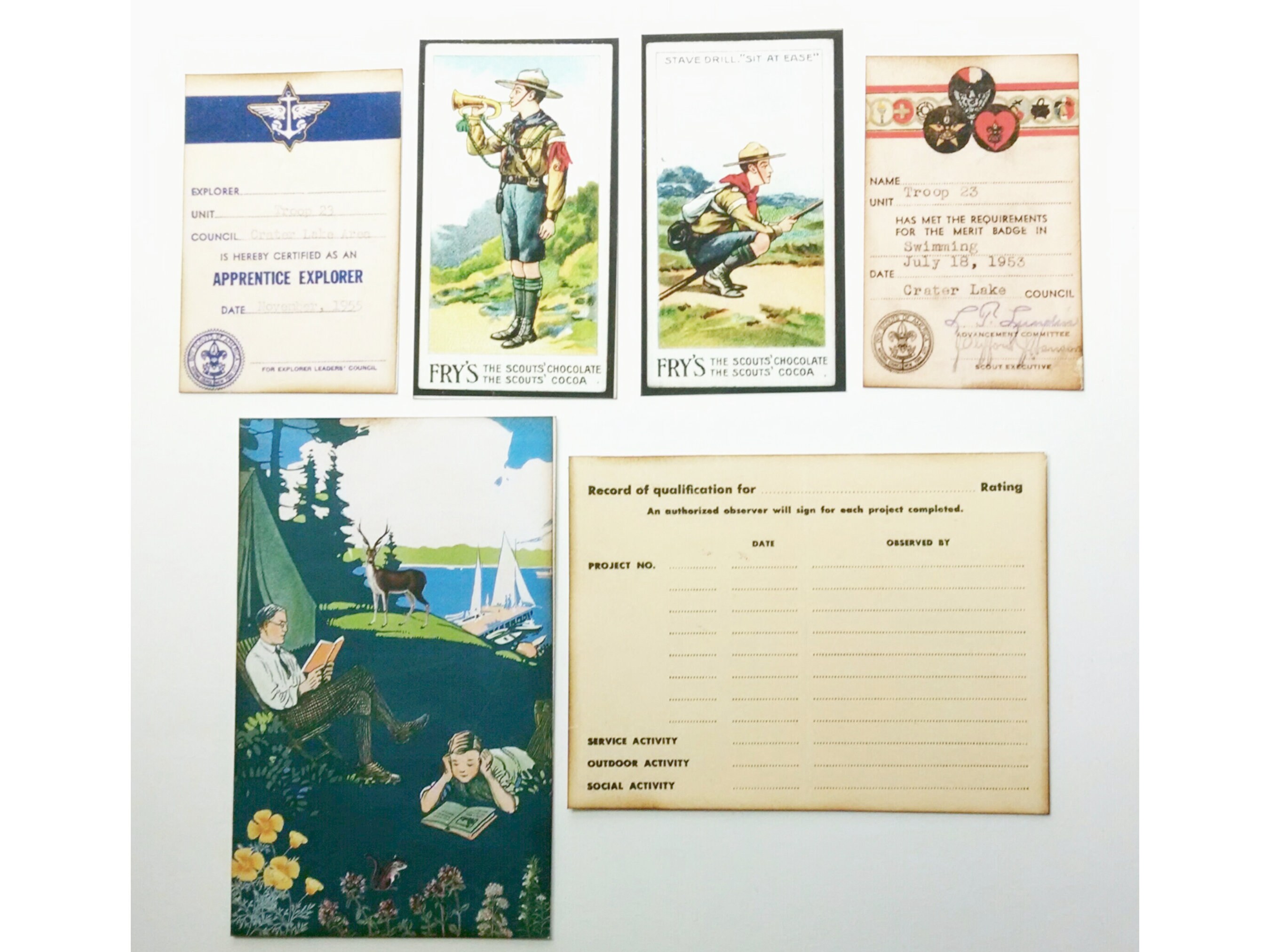 Boy Scout Card Trifold With Vintage Ephemera and Kraft Envelope - Etsy