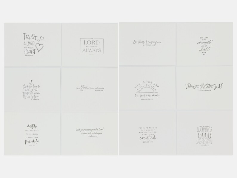 12 Scripture Blank Note Cards With White Envelopes Christian - Etsy