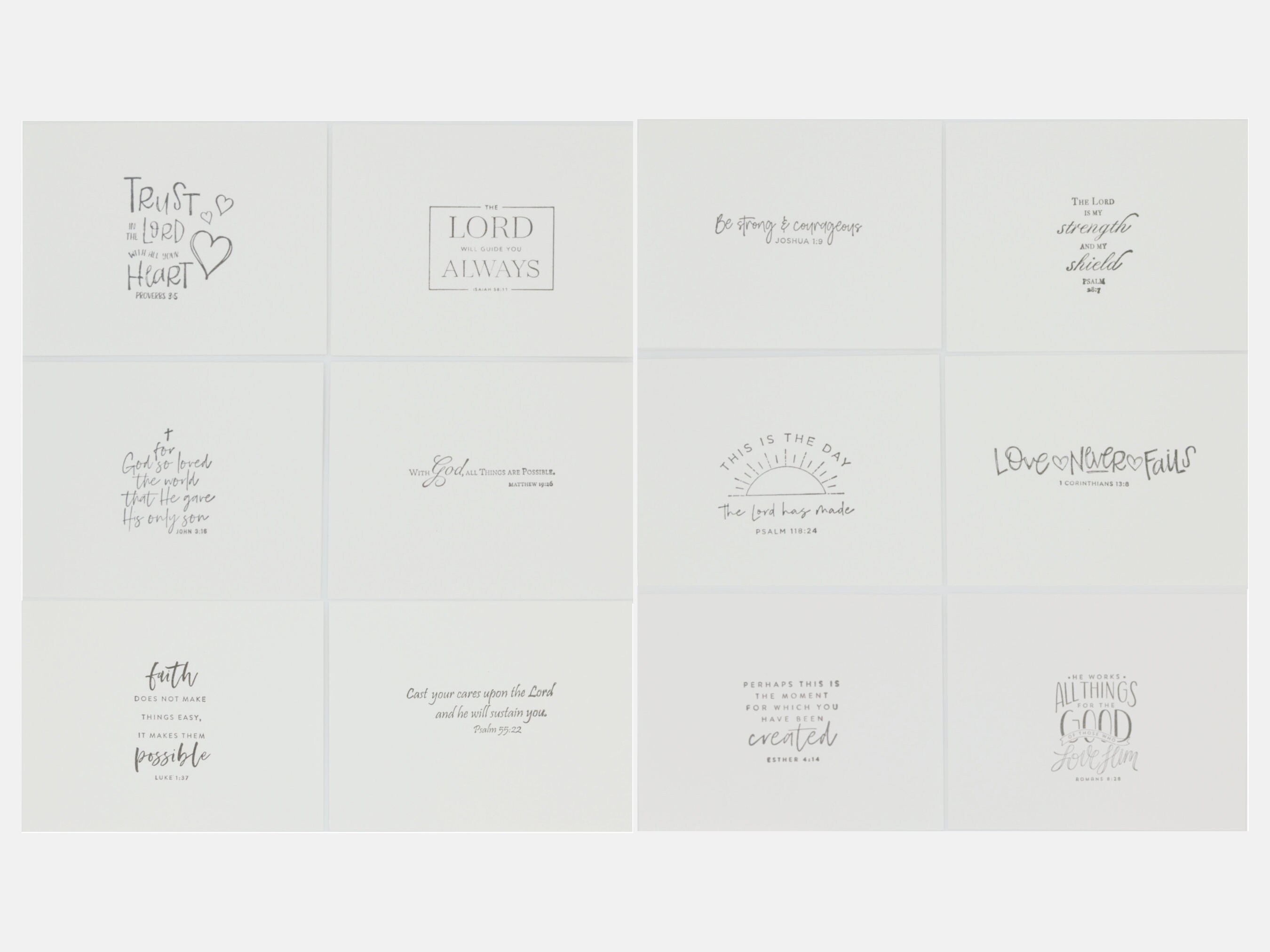 12 Scripture Blank Note Cards With White Envelopes Christian - Etsy