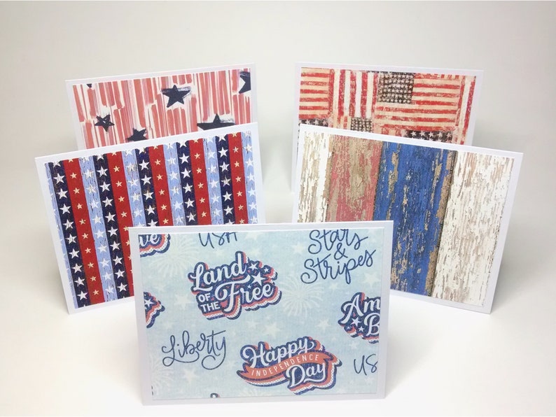 Fourth of July Cards, Set of 5 Independence Day Cards, Handmade ...