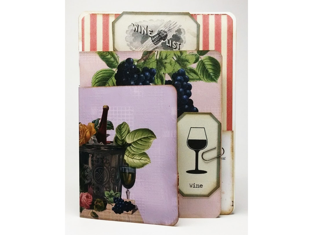 Wine Themed Card, Tri Fold Card, Gift Card Holder, Wine Vineyard ...