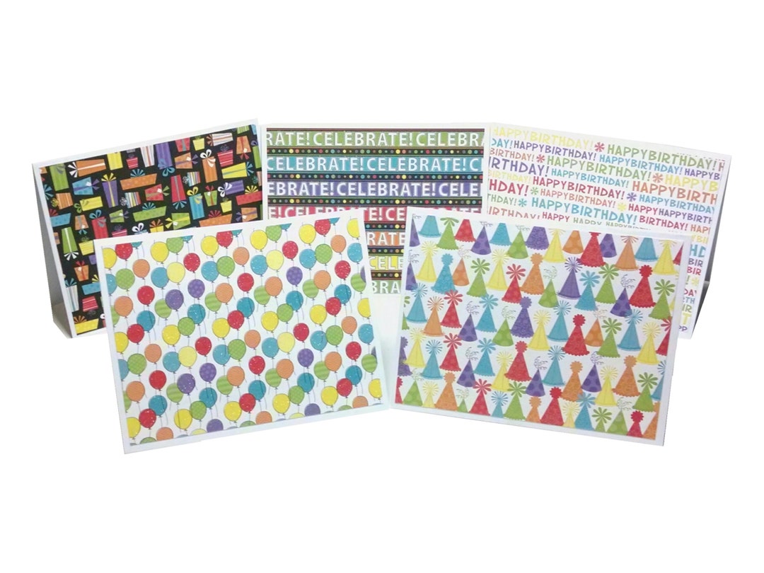 Assortment Birthday Cards, Set of 5 Handmade Birthday Cards With ...
