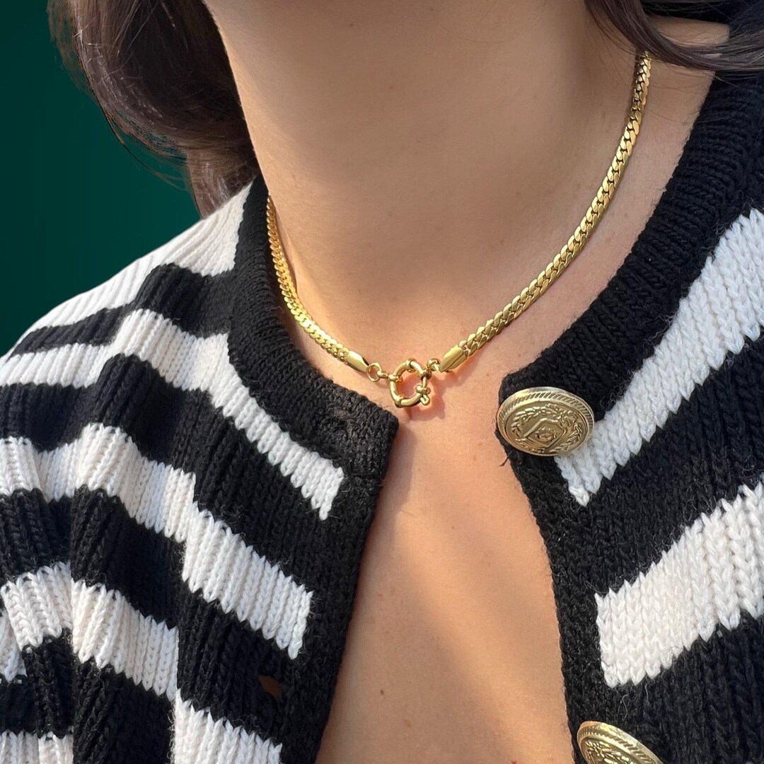 Sailor Lock Braided Choker, Braided Necklace, Gold Braid Necklace, 18k ...