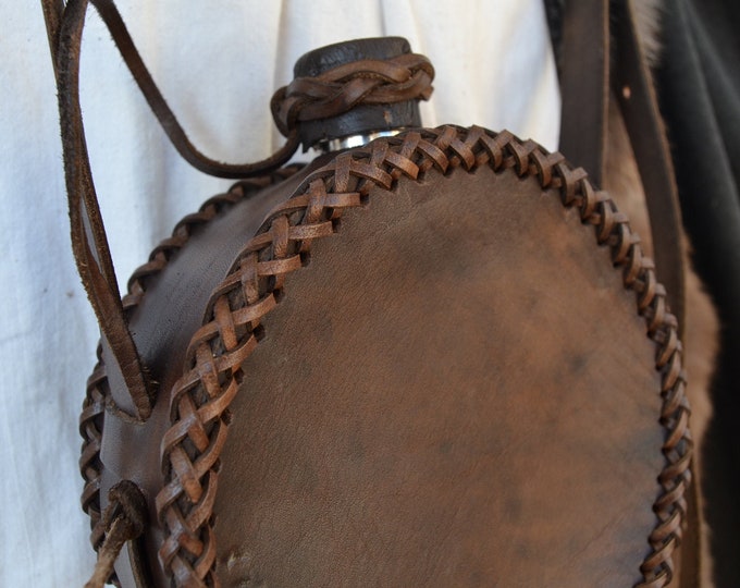 850 Ml Leather Bottle Leather Flask Aluminum/leather - Etsy