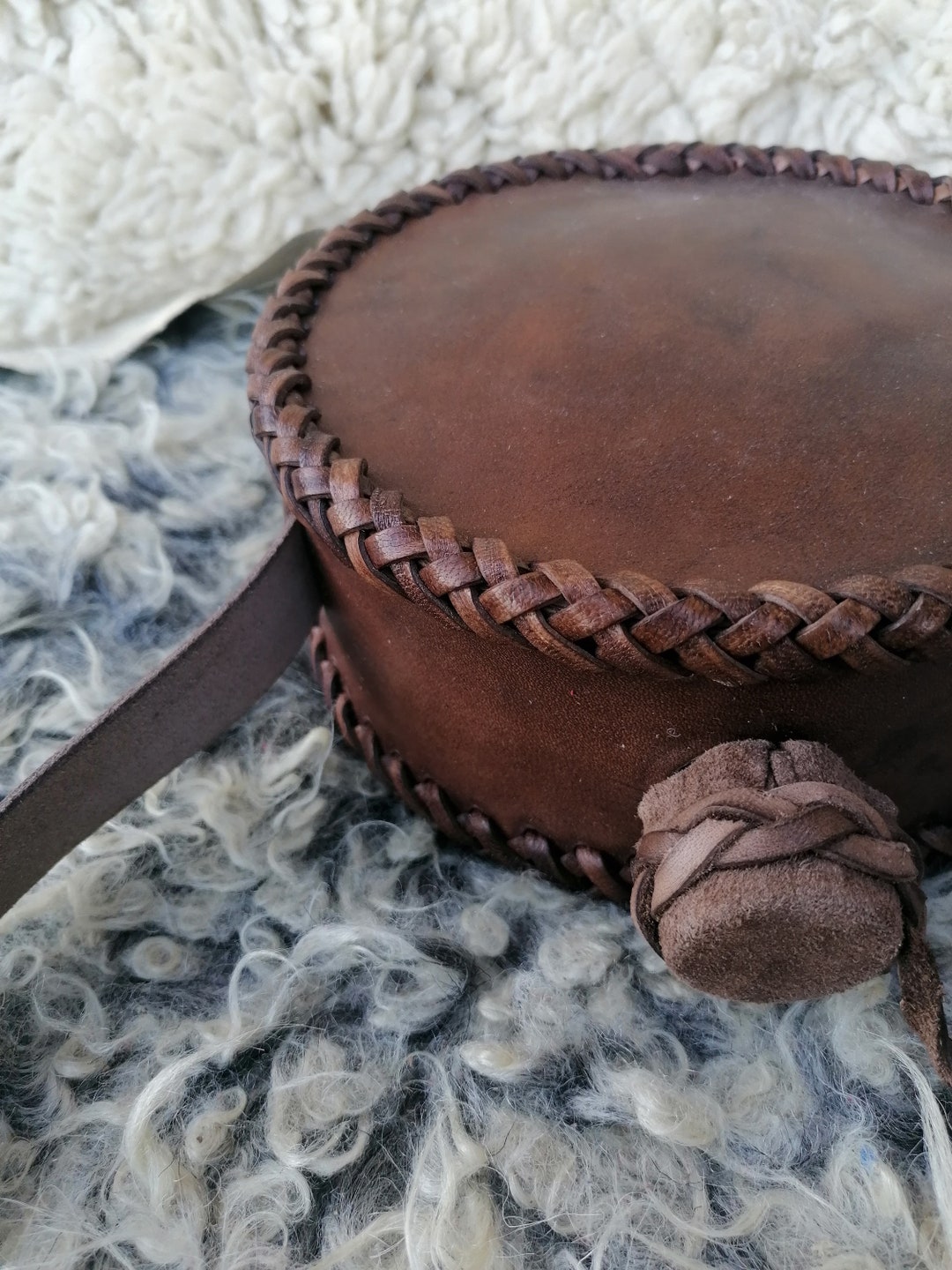 1,25l (2,6 Pint) Stainless Steel Leather Canteen, Medieval Leather ...