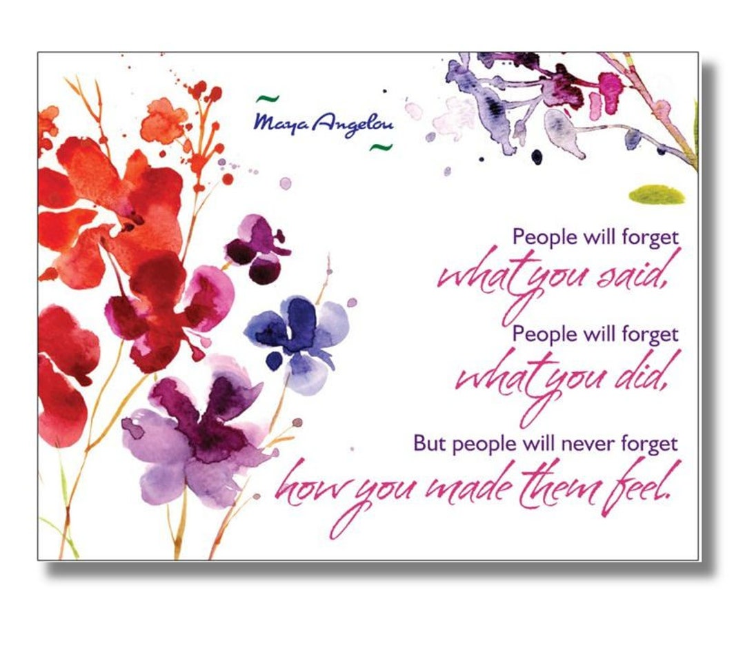 Maya Angelou Set of 20 Postcards Featuring the Poet's Quote ...