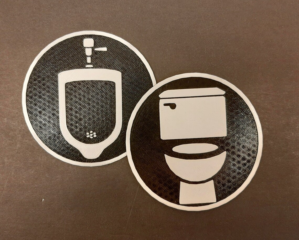 Small Round Urinal or Toilet Sign for Labeling Bathrooms and - Etsy